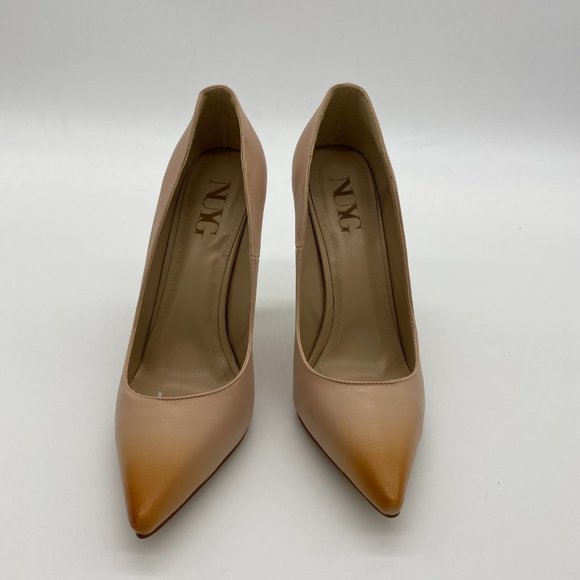 Shoes | Nuyg Gold Metal Chain Chunky Heel Pointed Toe Pump | Poshmark